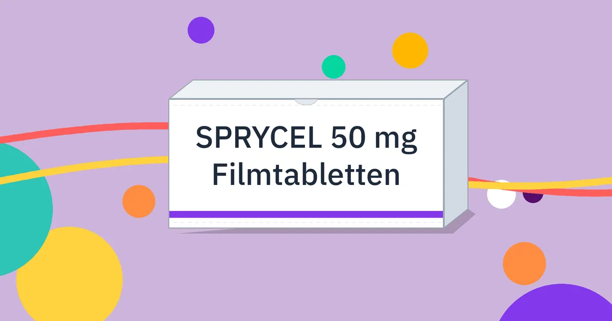 Symbolbild: Packung mit der Aufschrift SPRYCEL 50 mg Filmtabletten (PZN 00501363) – Verfügbarkeit und Bezug in Apotheken in Frankfurt am Main