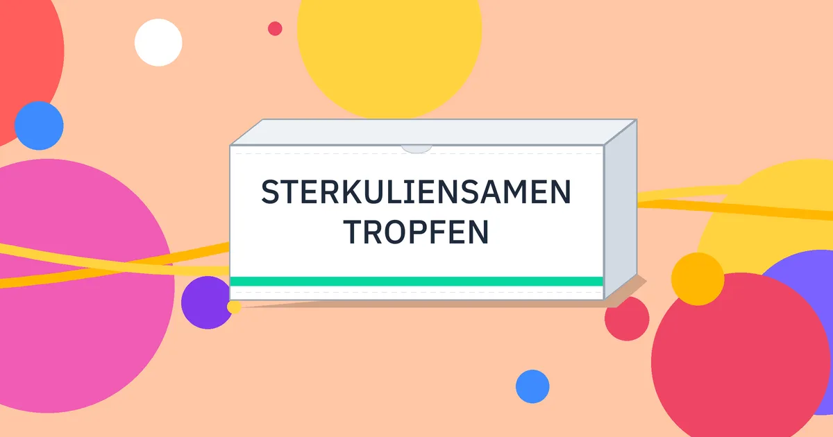 Symbolbild: Packung mit der Aufschrift STERKULIENSAMEN TROPFEN (PZN 14283792) – Verfügbarkeit und Bezug in Apotheken in Frankfurt am Main