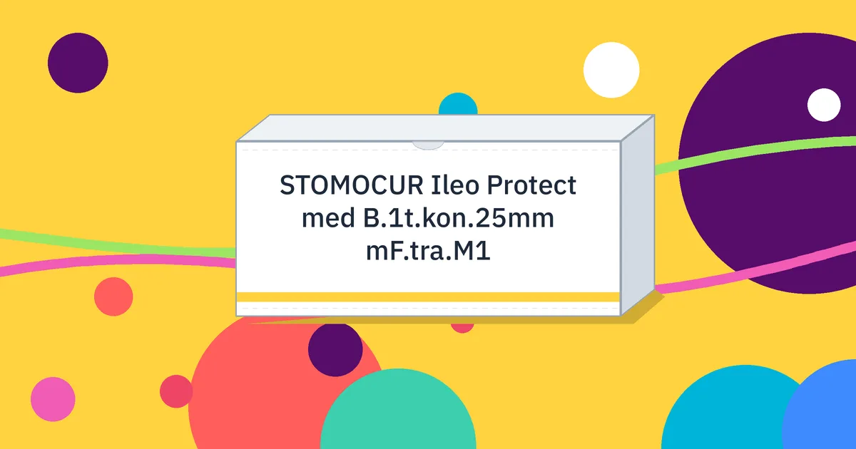 Symbolbild: Packung mit der Aufschrift STOMOCUR Ileo Protect med B.1t.kon.25mm mF.tra.M1 (PZN 17617414) – Verfügbarkeit und Bezug in Apotheken in Frankfurt am Main