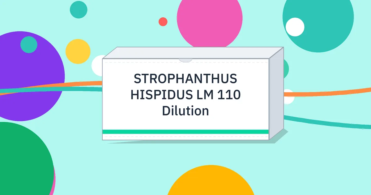 Symbolbild: Packung mit der Aufschrift STROPHANTHUS HISPIDUS LM 110 Dilution (PZN 13205643) – Verfügbarkeit und Bezug in Apotheken in Frankfurt am Main