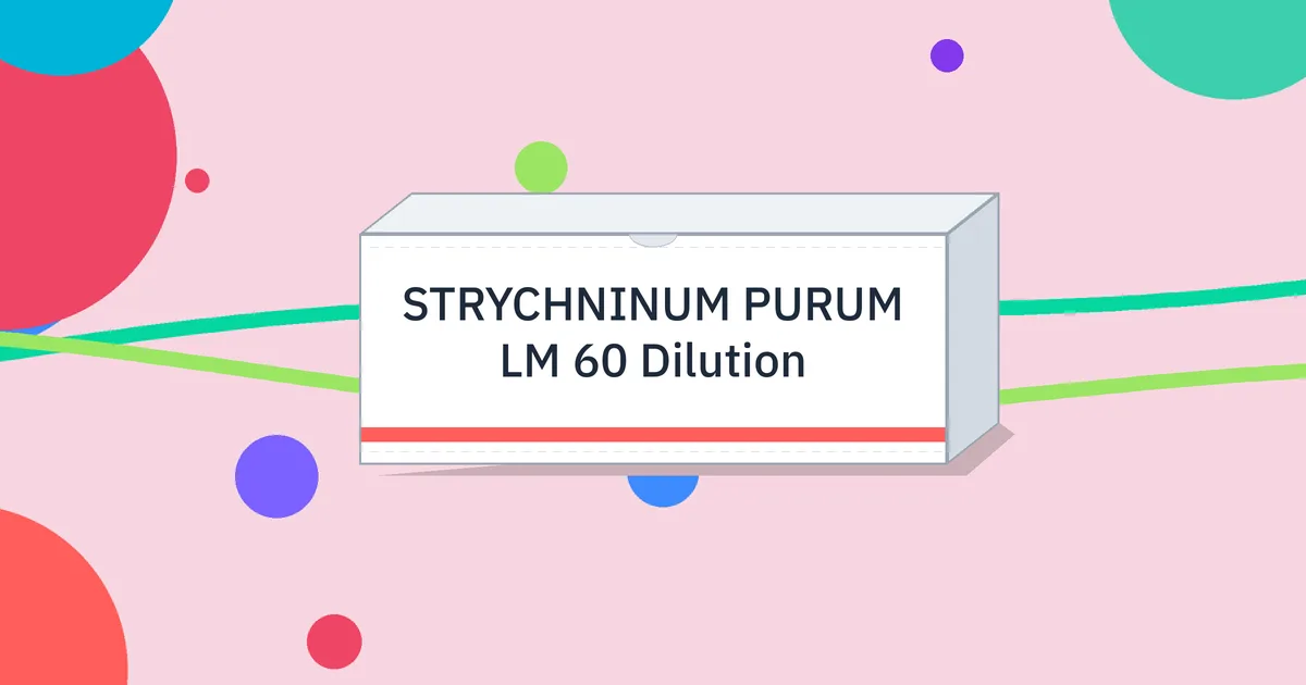 Symbolbild: Packung mit der Aufschrift STRYCHNINUM PURUM LM 60 Dilution (PZN 13207903) – Verfügbarkeit und Bezug in Apotheken in Frankfurt am Main