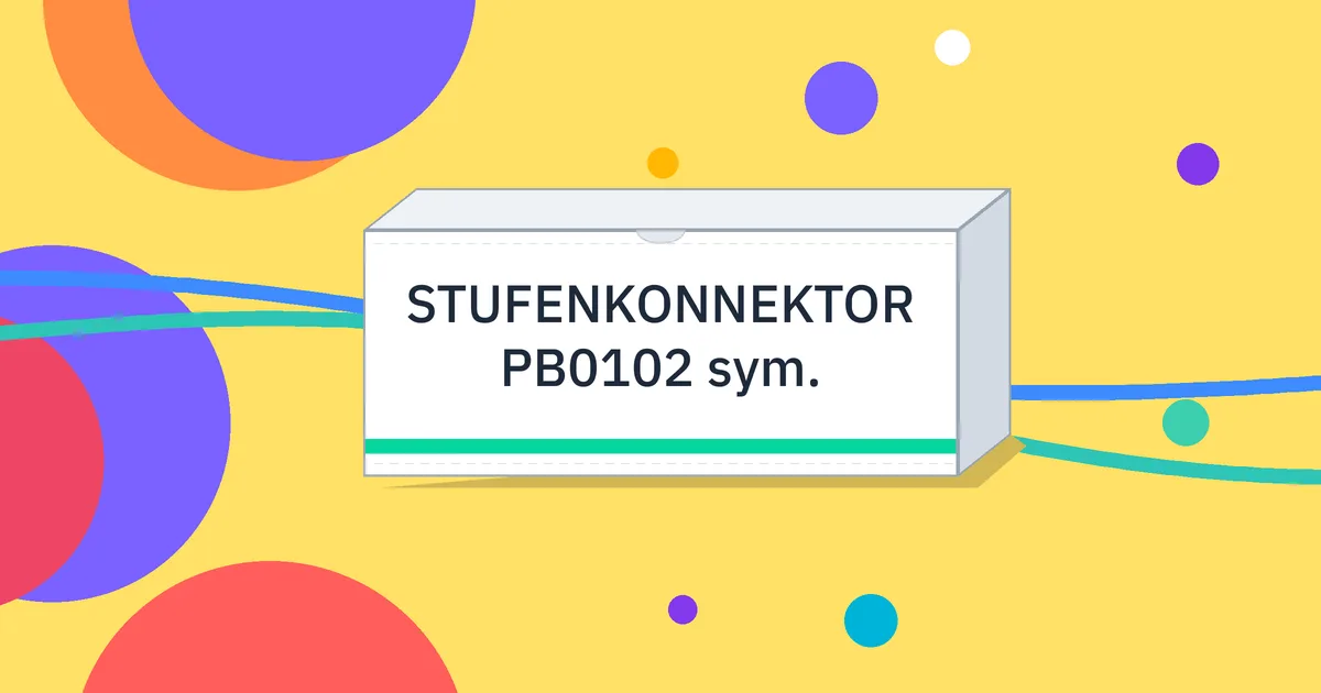 Symbolbild: Packung mit der Aufschrift STUFENKONNEKTOR PB0102 sym. (PZN 00501601) – Verfügbarkeit und Bezug in Apotheken in Frankfurt am Main