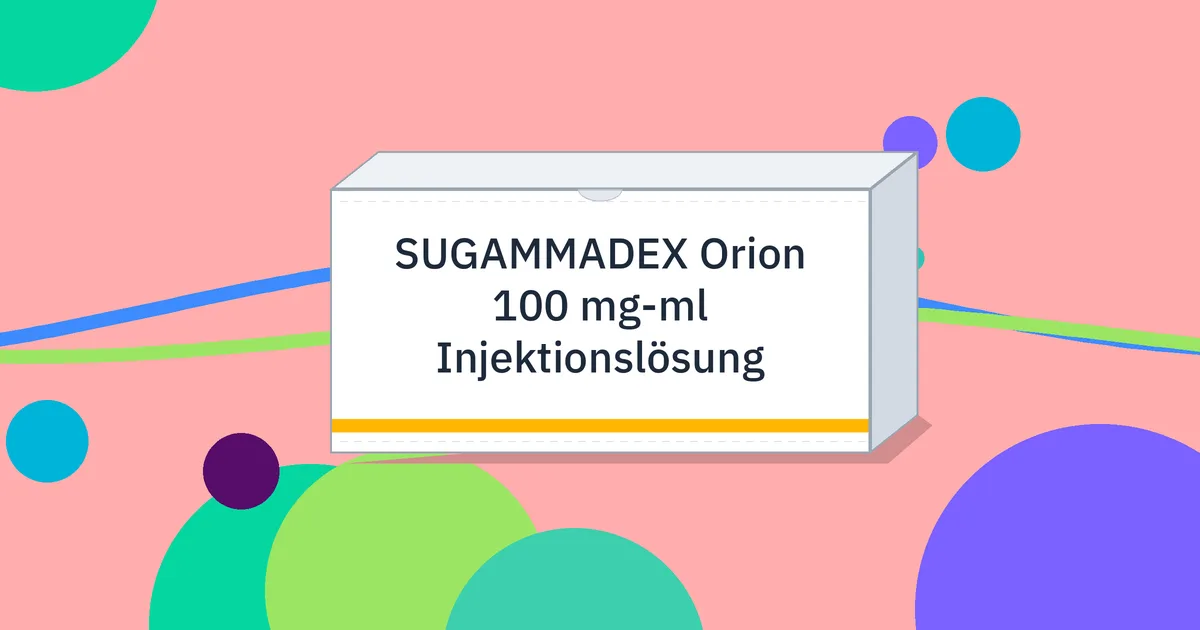 Symbolbild: Packung mit der Aufschrift SUGAMMADEX Orion 100 mg-ml Injektionslösung (PZN 18492920) – Verfügbarkeit und Bezug in Apotheken in Frankfurt am Main