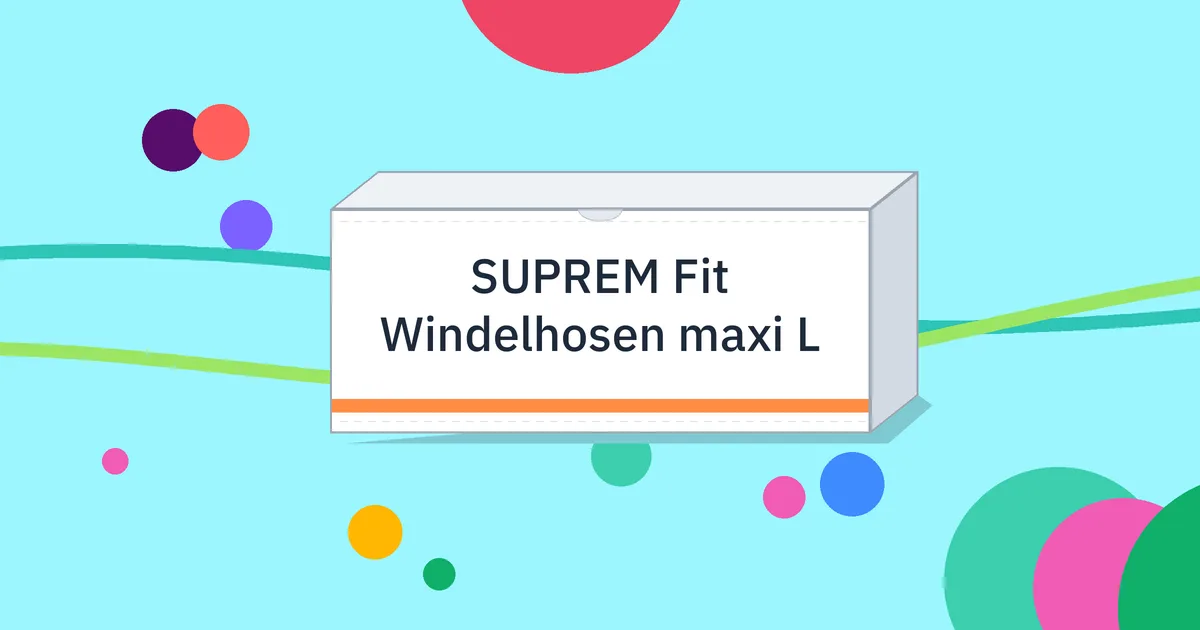 Symbolbild: Packung mit der Aufschrift SUPREM Fit Windelhosen maxi L (PZN 08835135) – Verfügbarkeit und Bezug in Apotheken in Frankfurt am Main