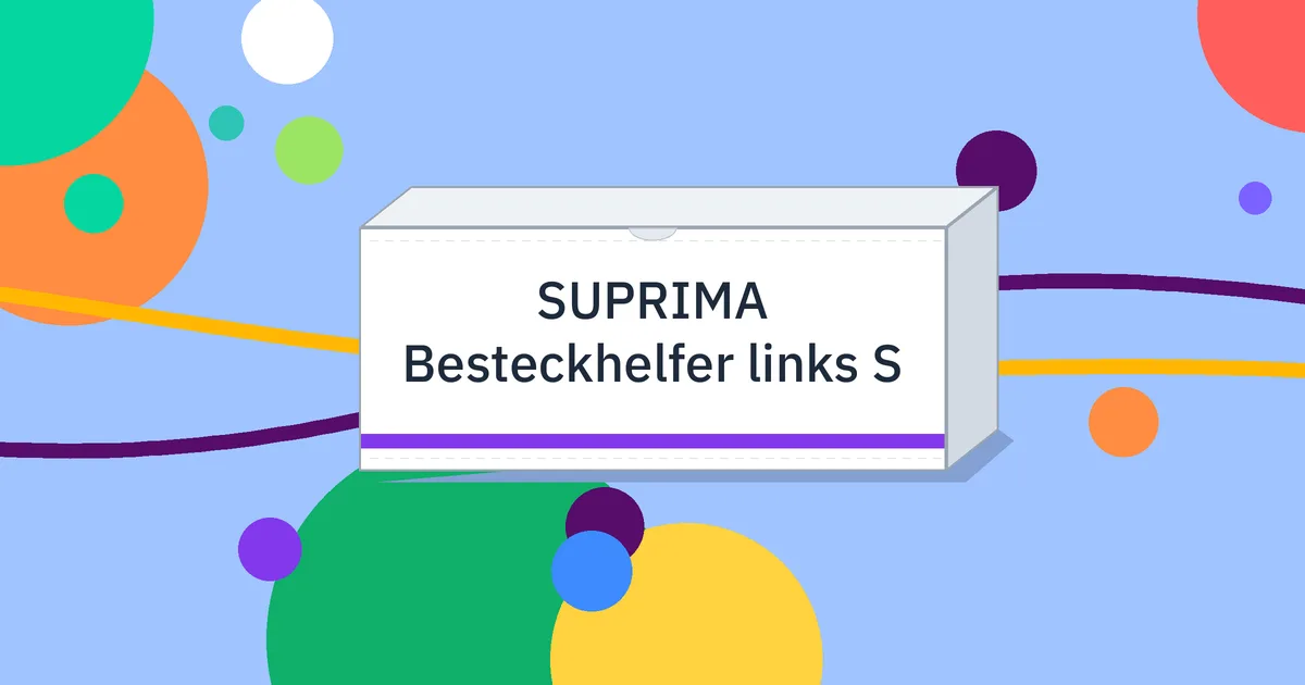 Symbolbild: Packung mit der Aufschrift SUPRIMA Besteckhelfer links S (PZN 20274136) – Verfügbarkeit und Bezug in Apotheken in Frankfurt am Main