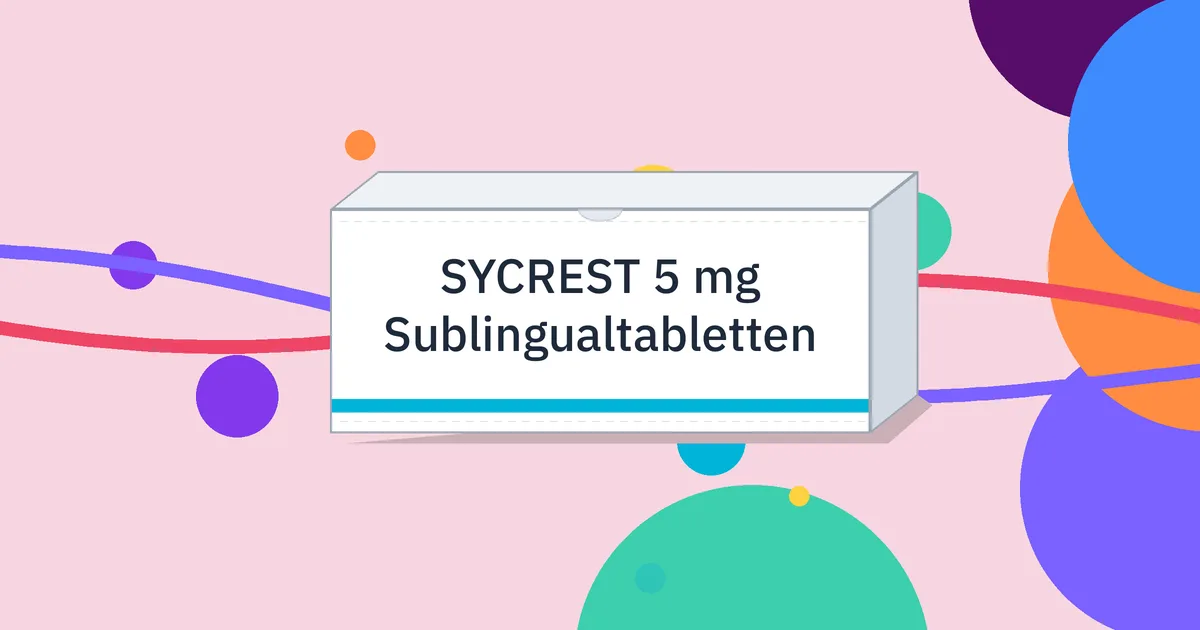 Symbolbild: Packung mit der Aufschrift SYCREST 5 mg Sublingualtabletten (PZN 09704429) – Verfügbarkeit und Bezug in Apotheken in Frankfurt am Main