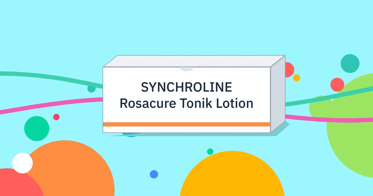 Symbolbild: Packung mit der Aufschrift SYNCHROLINE Rosacure Tonik Lotion (PZN 16885992) – Verfügbarkeit und Bezug in Apotheken in Frankfurt am Main