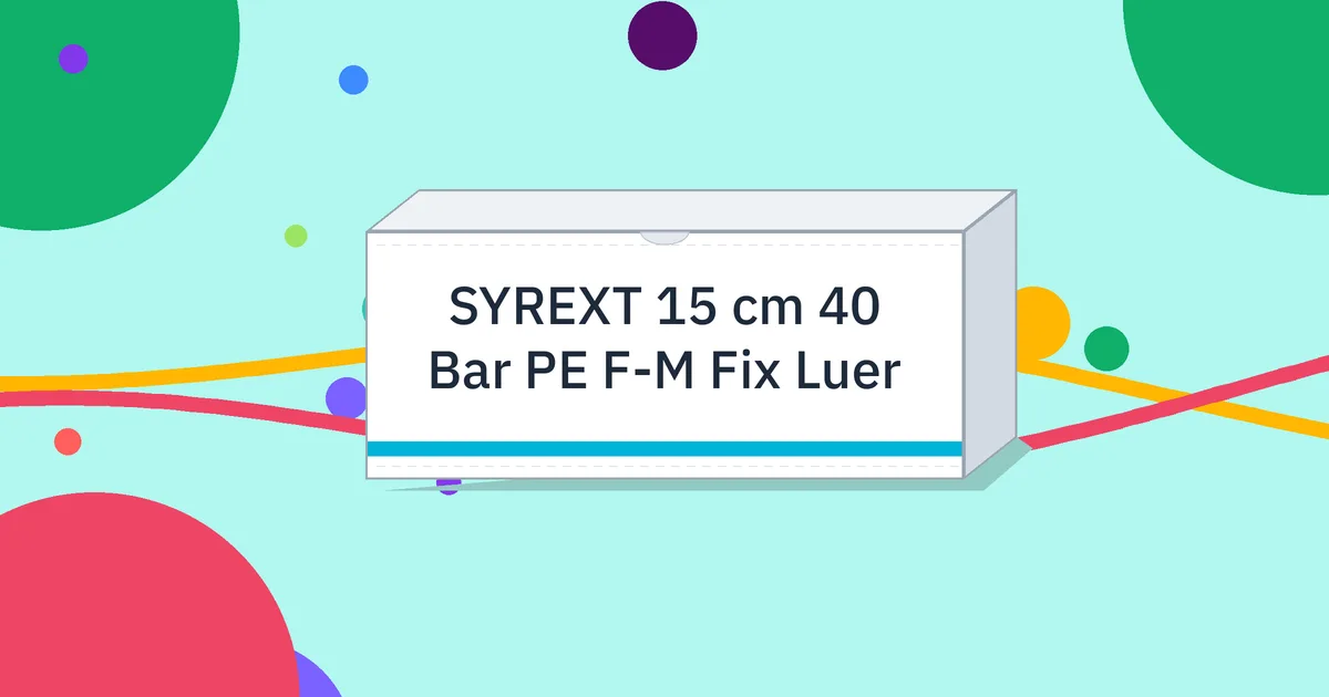 Symbolbild: Packung mit der Aufschrift SYREXT 15 cm 40 Bar PE F-M Fix Luer (PZN 17898531) – Verfügbarkeit und Bezug in Apotheken in Frankfurt am Main