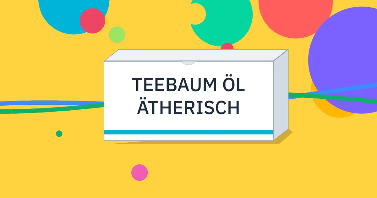 Symbolbild: Packung mit der Aufschrift TEEBAUM ÖL ÄTHERISCH (PZN 16664788) – Verfügbarkeit und Bezug in Apotheken in Frankfurt am Main