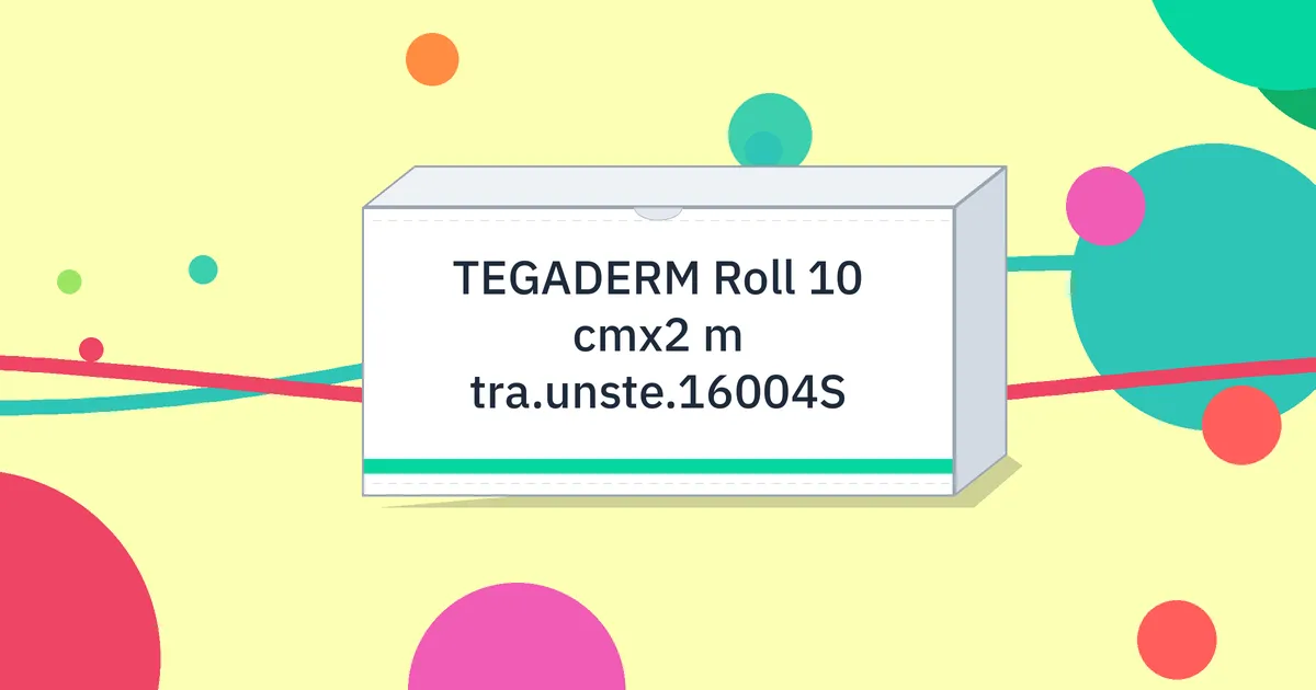 Symbolbild: Packung mit der Aufschrift TEGADERM Roll 10 cmx2 m tra.unste.16004S (PZN 11114801) – Verfügbarkeit und Bezug in Apotheken in Frankfurt am Main