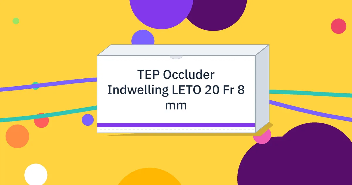 Symbolbild: Packung mit der Aufschrift TEP Occluder Indwelling LETO 20 Fr 8 mm (PZN 20087233) – Verfügbarkeit und Bezug in Apotheken in Frankfurt am Main
