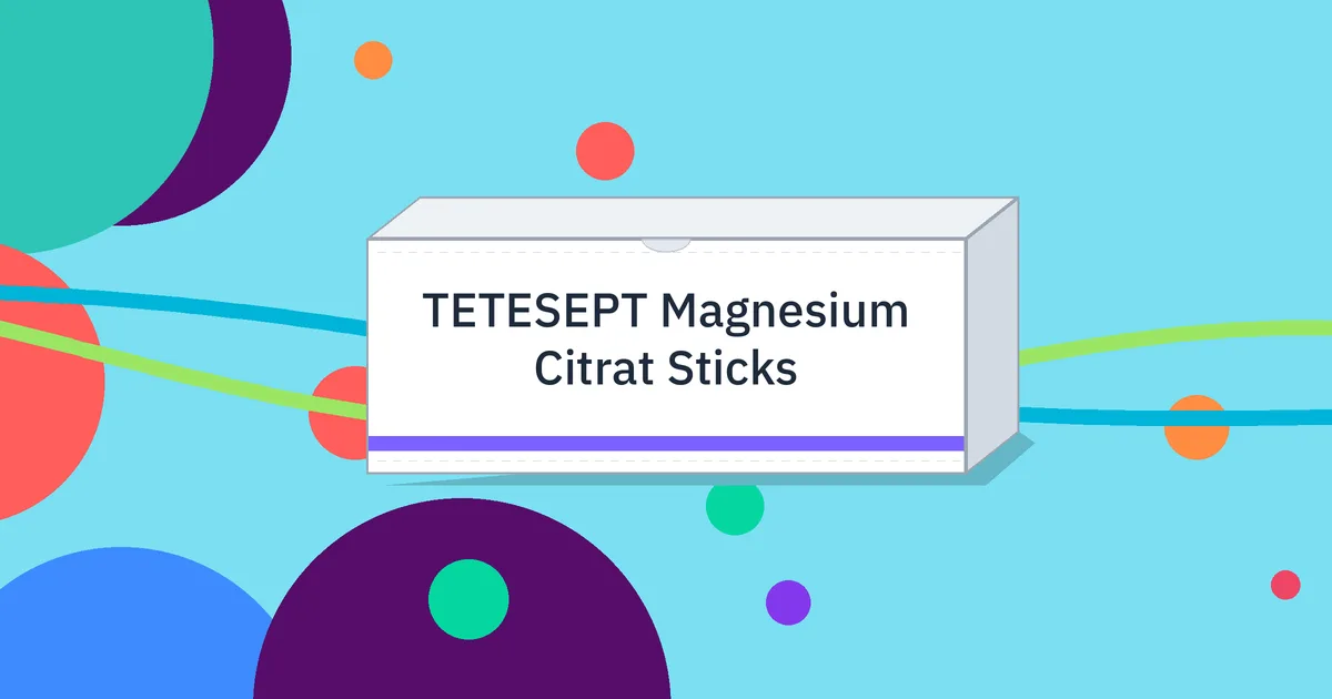 Symbolbild: Packung mit der Aufschrift TETESEPT Magnesium Citrat Sticks (PZN 16155584) – Verfügbarkeit und Bezug in Apotheken in Frankfurt am Main