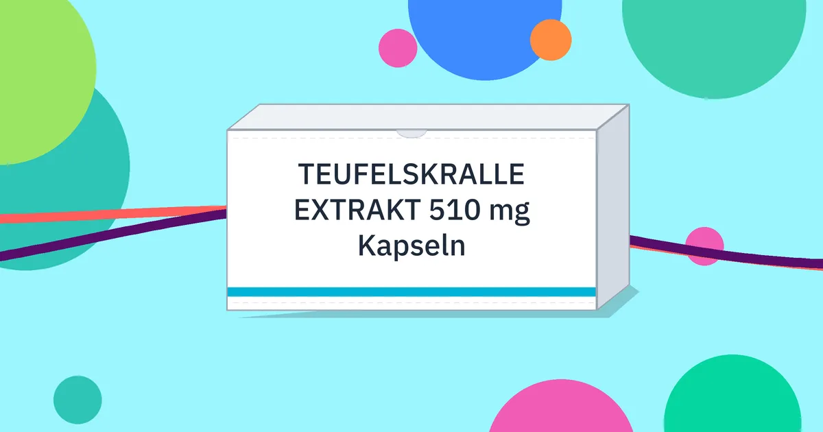 Symbolbild: Packung mit der Aufschrift TEUFELSKRALLE EXTRAKT 510 mg Kapseln (PZN 13892603) – Verfügbarkeit und Bezug in Apotheken in Frankfurt am Main