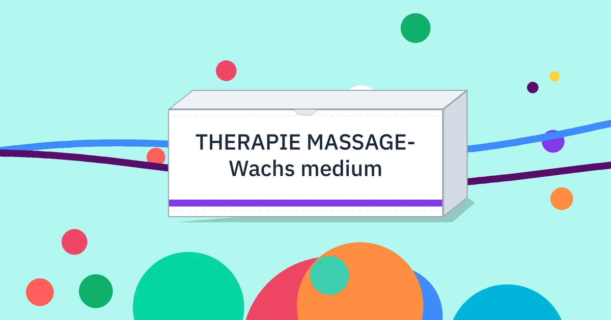 Symbolbild: Packung mit der Aufschrift THERAPIE MASSAGE-Wachs medium (PZN 10797873) – Verfügbarkeit und Bezug in Apotheken in Frankfurt am Main