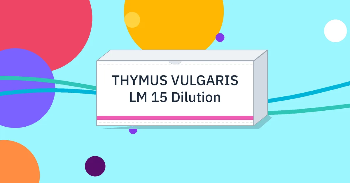 Symbolbild: Packung mit der Aufschrift THYMUS VULGARIS LM 15 Dilution (PZN 13223457) – Verfügbarkeit und Bezug in Apotheken in Frankfurt am Main