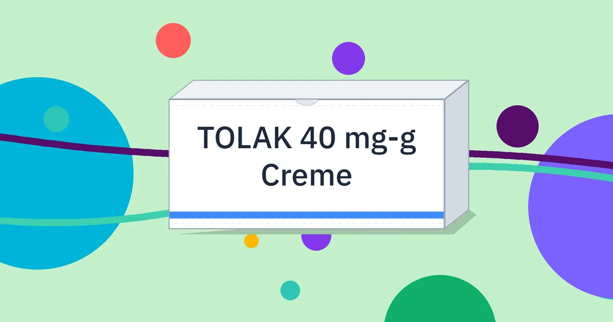 Symbolbild: Packung mit der Aufschrift TOLAK 40 mg-g Creme (PZN 18668098) – Verfügbarkeit und Bezug in Apotheken in Frankfurt am Main