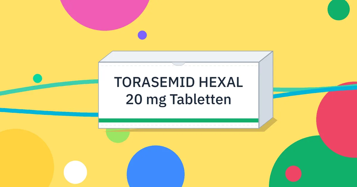 Symbolbild: Packung mit der Aufschrift TORASEMID HEXAL 20 mg Tabletten (PZN 04008694) – Verfügbarkeit und Bezug in Apotheken in Frankfurt am Main