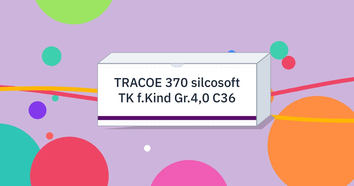 Symbolbild: Packung mit der Aufschrift TRACOE 370 silcosoft TK f.Kind Gr.4,0 C36 (PZN 14314400) – Verfügbarkeit und Bezug in Apotheken in Frankfurt am Main