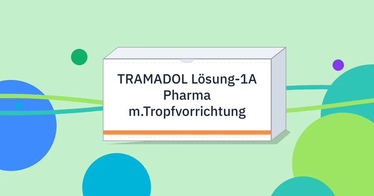 Symbolbild: Packung mit der Aufschrift TRAMADOL Lösung-1A Pharma m.Tropfvorrichtung (PZN 03682543) – Verfügbarkeit und Bezug in Apotheken in Frankfurt am Main