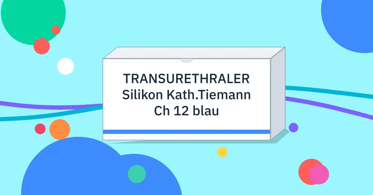 Symbolbild: Packung mit der Aufschrift TRANSURETHRALER Silikon Kath.Tiemann Ch 12 blau (PZN 13163784) – Verfügbarkeit und Bezug in Apotheken in Frankfurt am Main