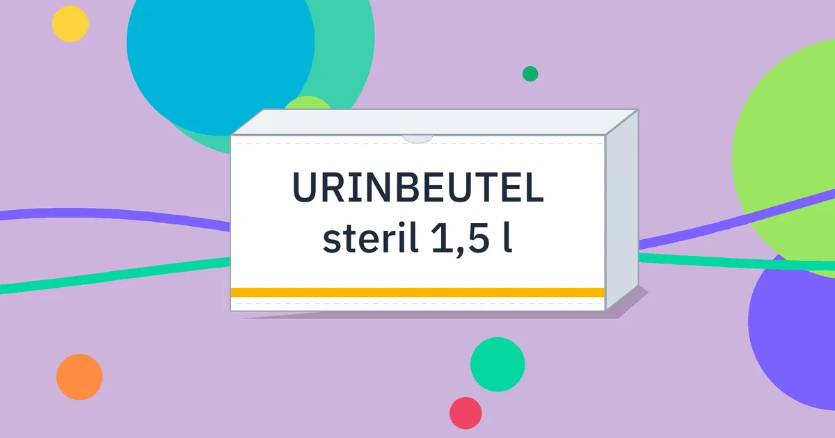 Symbolbild: Packung mit der Aufschrift URINBEUTEL steril 1,5 l (PZN 01533419) – Verfügbarkeit und Bezug in Apotheken in Frankfurt am Main