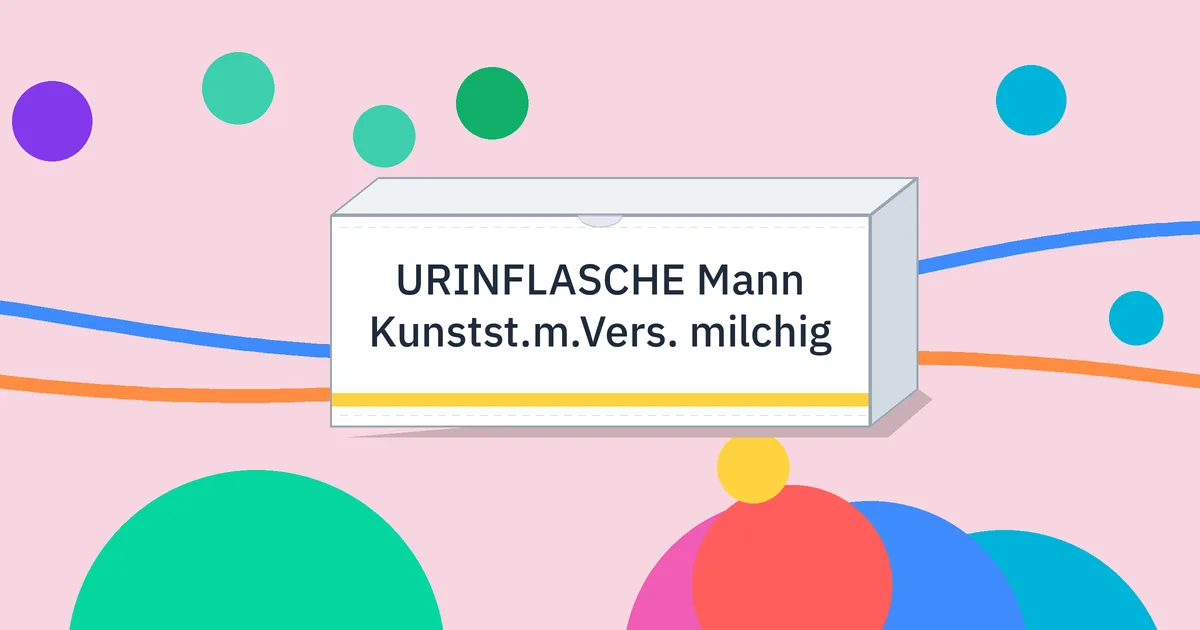 Symbolbild: Packung mit der Aufschrift URINFLASCHE Mann Kunstst.m.Vers. milchig (PZN 04097226) – Verfügbarkeit und Bezug in Apotheken in Frankfurt am Main