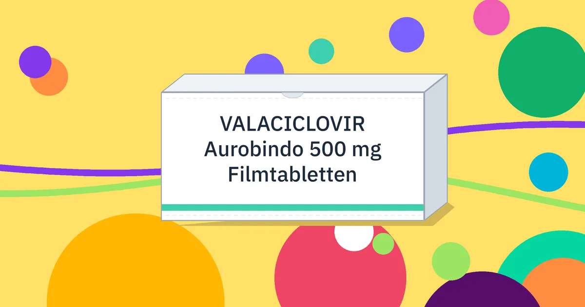 Symbolbild: Packung mit der Aufschrift VALACICLOVIR Aurobindo 500 mg Filmtabletten (PZN 18128143) – Verfügbarkeit und Bezug in Apotheken in Frankfurt am Main