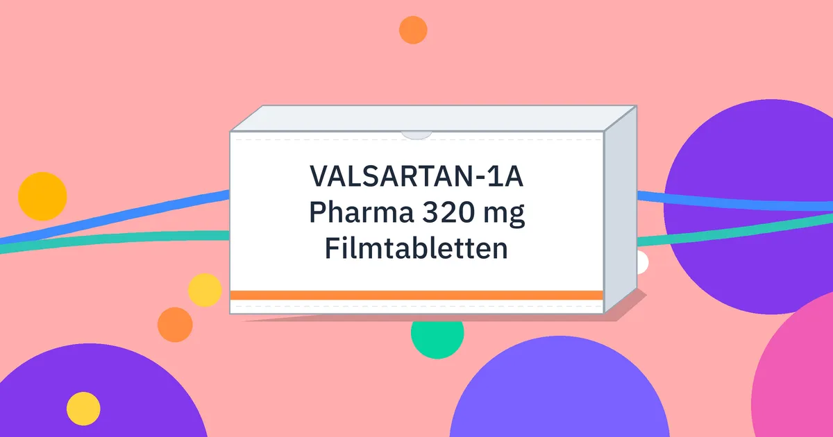 Symbolbild: Packung mit der Aufschrift VALSARTAN-1A Pharma 320 mg Filmtabletten (PZN 07582100) – Verfügbarkeit und Bezug in Apotheken in Frankfurt am Main