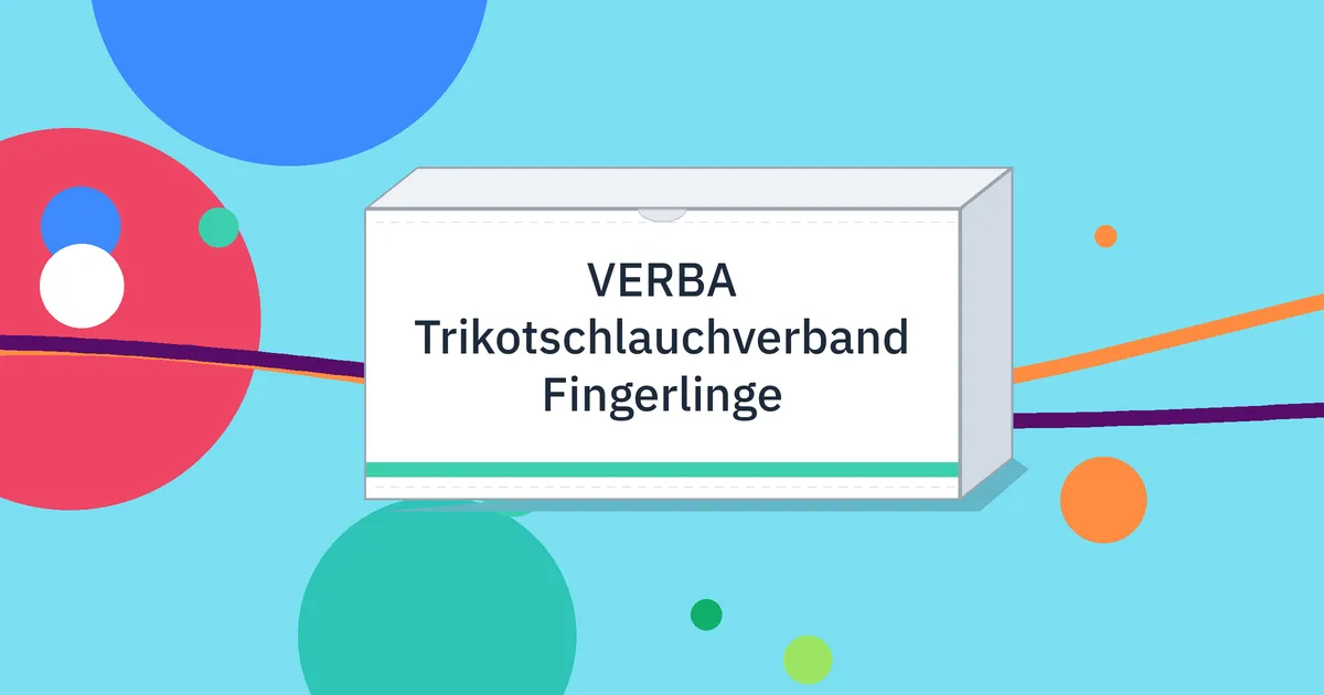 Symbolbild: Packung mit der Aufschrift VERBA Trikotschlauchverband Fingerlinge (PZN 07623307) – Verfügbarkeit und Bezug in Apotheken in Frankfurt am Main
