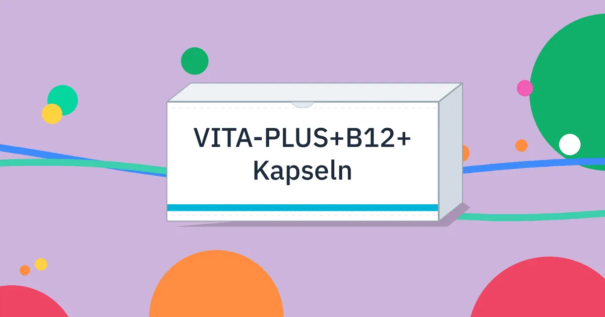 Symbolbild: Packung mit der Aufschrift VITA-PLUS+B12+ Kapseln (PZN 05853109) – Verfügbarkeit und Bezug in Apotheken in Frankfurt am Main