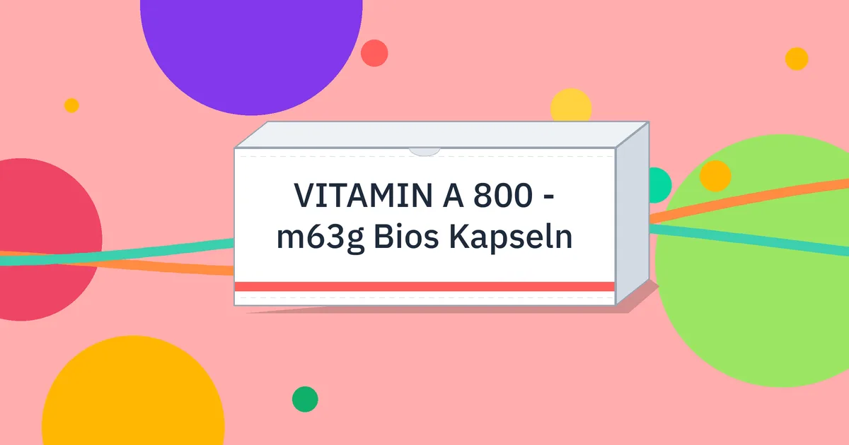 Symbolbild: Packung mit der Aufschrift VITAMIN A 800 -m63g Bios Kapseln (PZN 00967009) – Verfügbarkeit und Bezug in Apotheken in Frankfurt am Main