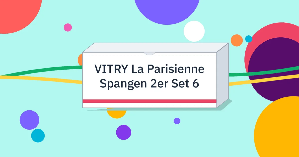 Symbolbild: Packung mit der Aufschrift VITRY La Parisienne Spangen 2er Set 6 (PZN 19066935) – Verfügbarkeit und Bezug in Apotheken in Frankfurt am Main
