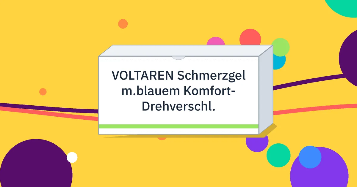 Symbolbild: Packung mit der Aufschrift VOLTAREN Schmerzgel m.blauem Komfort-Drehverschl. (PZN 11223134) – Verfügbarkeit und Bezug in Apotheken in Frankfurt am Main