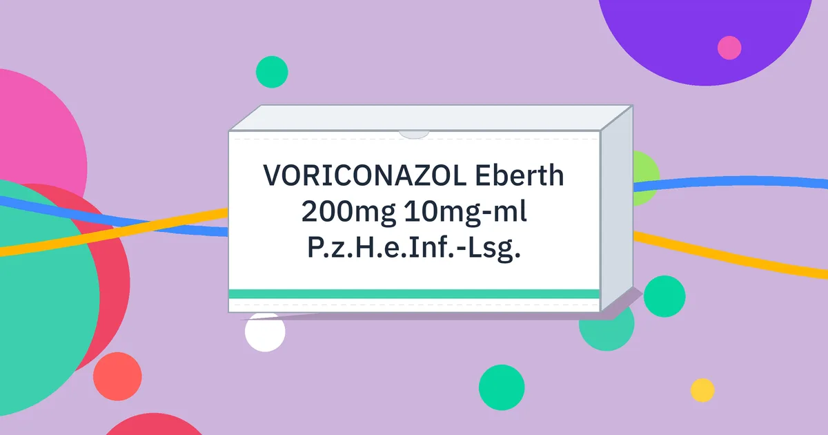 Symbolbild: Packung mit der Aufschrift VORICONAZOL Eberth 200mg 10mg-ml P.z.H.e.Inf.-Lsg. (PZN 13893608) – Verfügbarkeit und Bezug in Apotheken in Frankfurt am Main