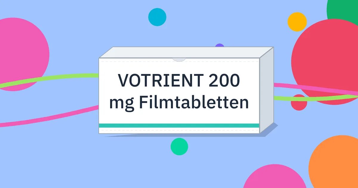 Symbolbild: Packung mit der Aufschrift VOTRIENT 200 mg Filmtabletten (PZN 10385596) – Verfügbarkeit und Bezug in Apotheken in Frankfurt am Main