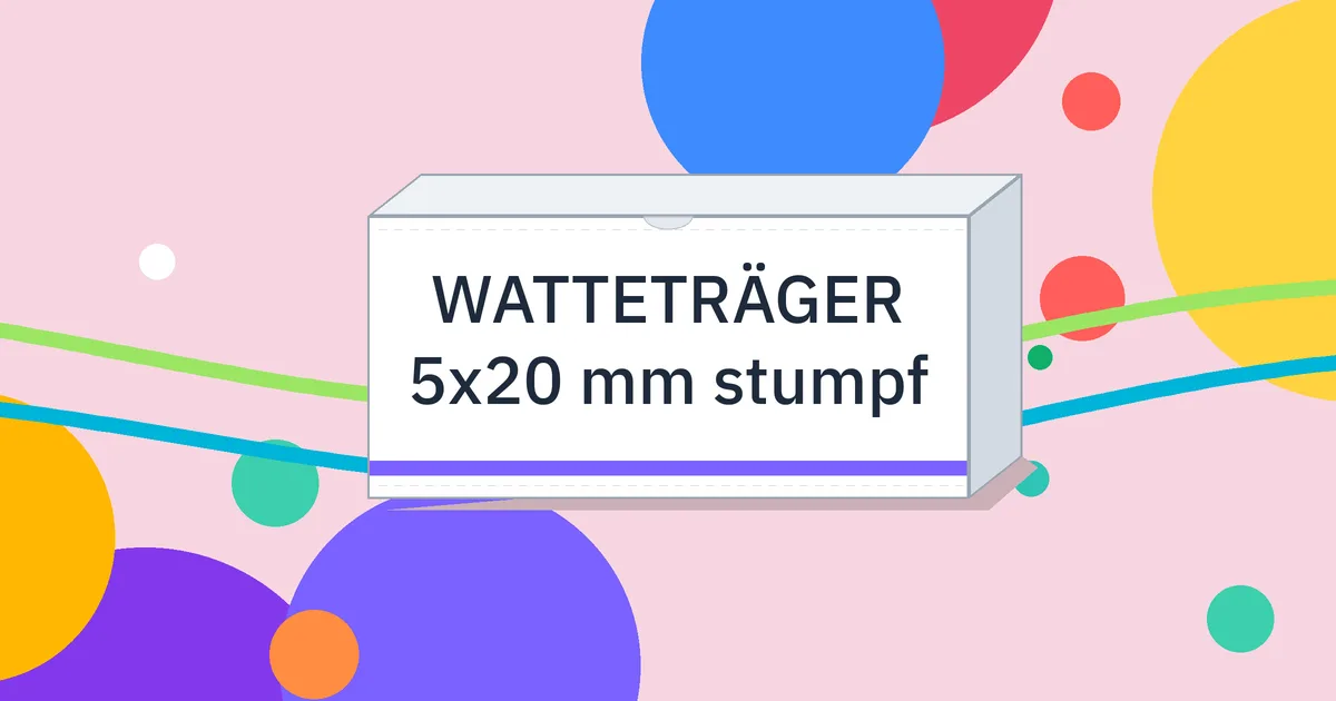 Symbolbild: Packung mit der Aufschrift WATTETRÄGER 5x20 mm stumpf (PZN 02446527) – Verfügbarkeit und Bezug in Apotheken in Frankfurt am Main