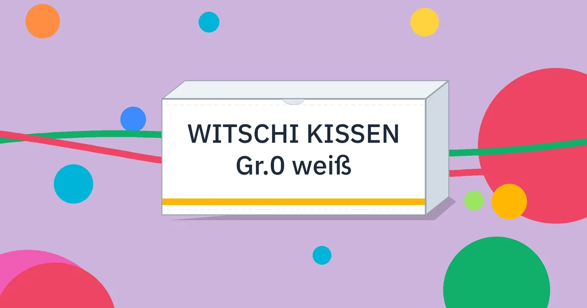 Symbolbild: Packung mit der Aufschrift WITSCHI KISSEN Gr.0 weiß (PZN 03668589) – Verfügbarkeit und Bezug in Apotheken in Frankfurt am Main