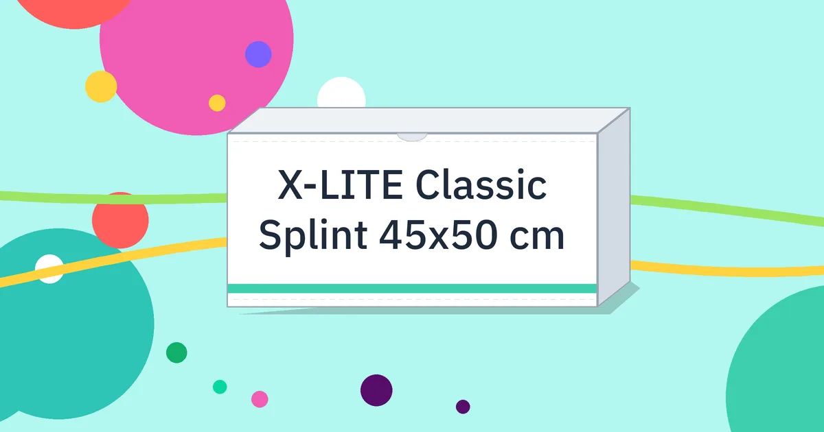 Symbolbild: Packung mit der Aufschrift X-LITE Classic Splint 45x50 cm (PZN 11188969) – Verfügbarkeit und Bezug in Apotheken in Frankfurt am Main