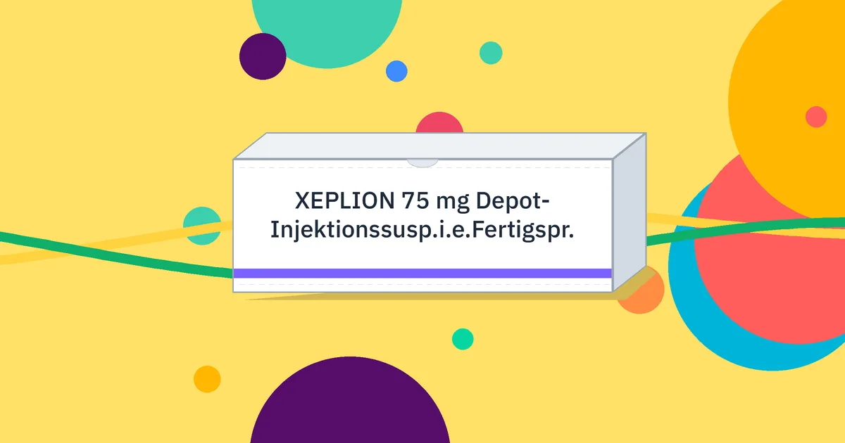 Symbolbild: Packung mit der Aufschrift XEPLION 75 mg Depot-Injektionssusp.i.e.Fertigspr. (PZN 09895688) – Verfügbarkeit und Bezug in Apotheken in Frankfurt am Main