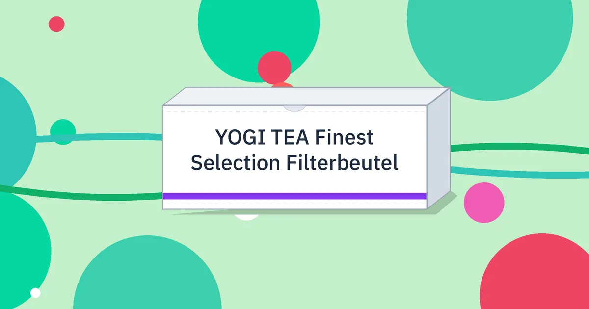 Symbolbild: Packung mit der Aufschrift YOGI TEA Finest Selection Filterbeutel (PZN 13416535) – Verfügbarkeit und Bezug in Apotheken in Frankfurt am Main