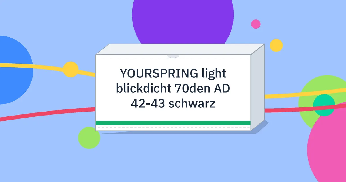 Symbolbild: Packung mit der Aufschrift YOURSPRING light blickdicht 70den AD 42-43 schwarz (PZN 18056573) – Verfügbarkeit und Bezug in Apotheken in Frankfurt am Main