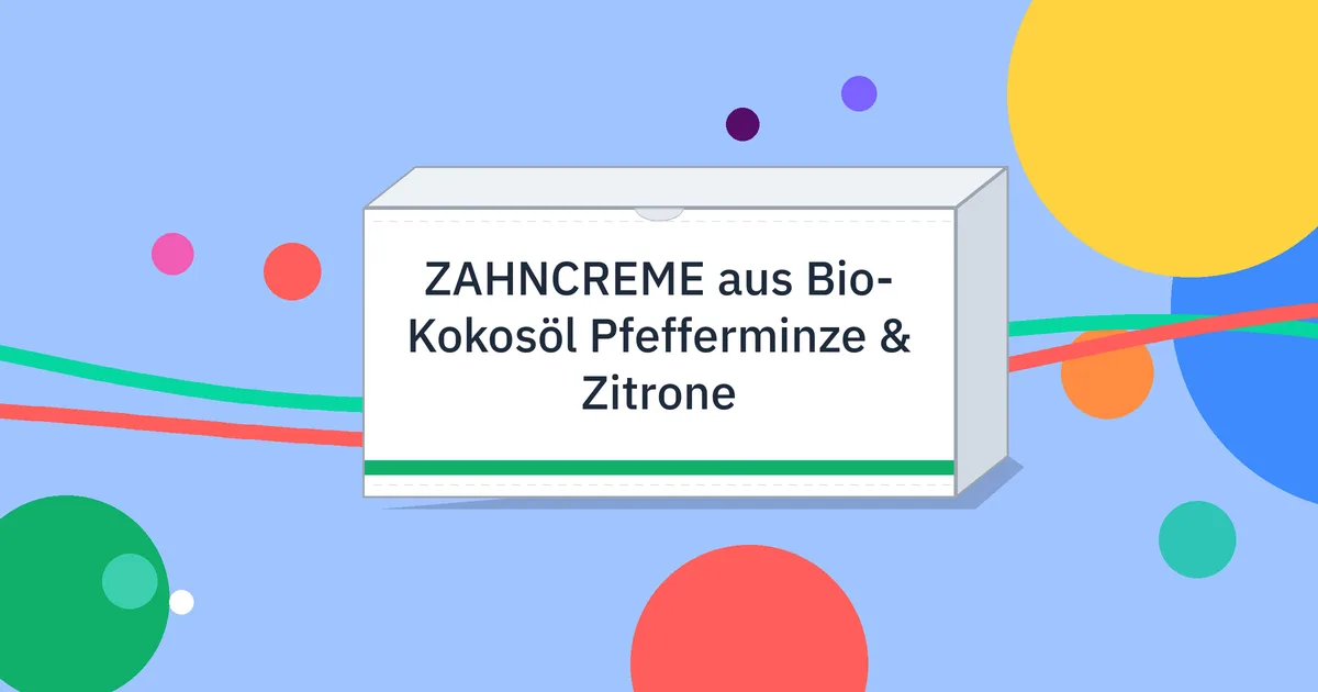 Symbolbild: Packung mit der Aufschrift ZAHNCREME aus Bio-Kokosöl Pfefferminze & Zitrone (PZN 16829999) – Verfügbarkeit und Bezug in Apotheken in Frankfurt am Main