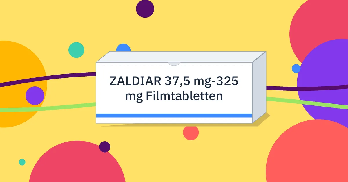 Symbolbild: Packung mit der Aufschrift ZALDIAR 37,5 mg-325 mg Filmtabletten (PZN 09490483) – Verfügbarkeit und Bezug in Apotheken in Frankfurt am Main