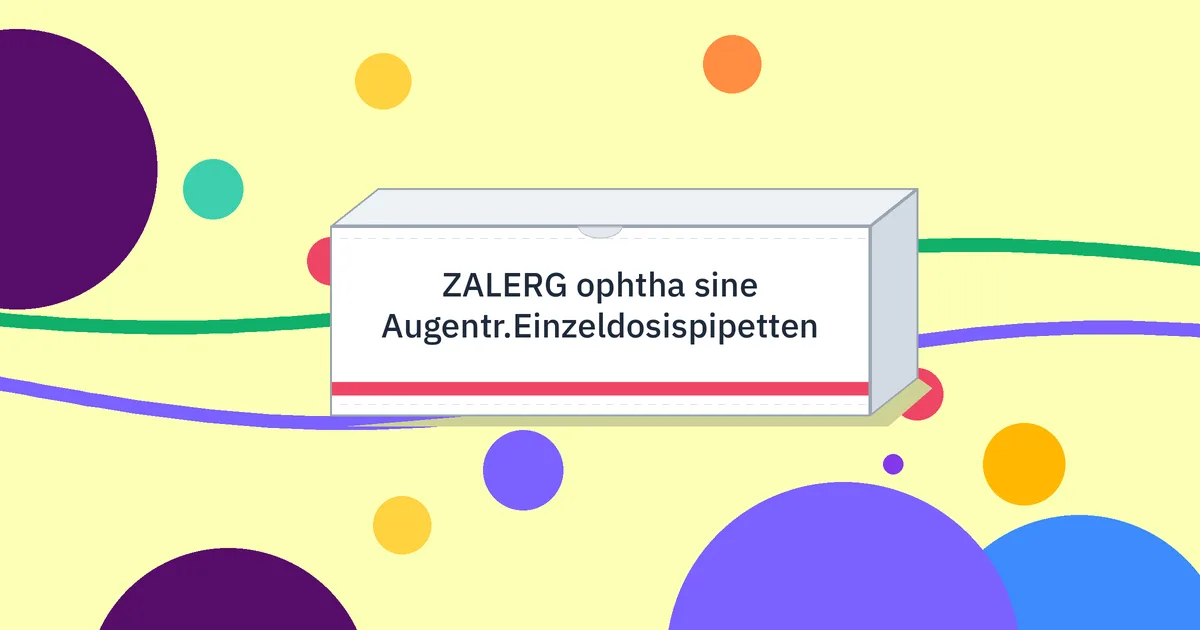 Symbolbild: Packung mit der Aufschrift ZALERG ophtha sine Augentr.Einzeldosispipetten (PZN 11095009) – Verfügbarkeit und Bezug in Apotheken in Frankfurt am Main
