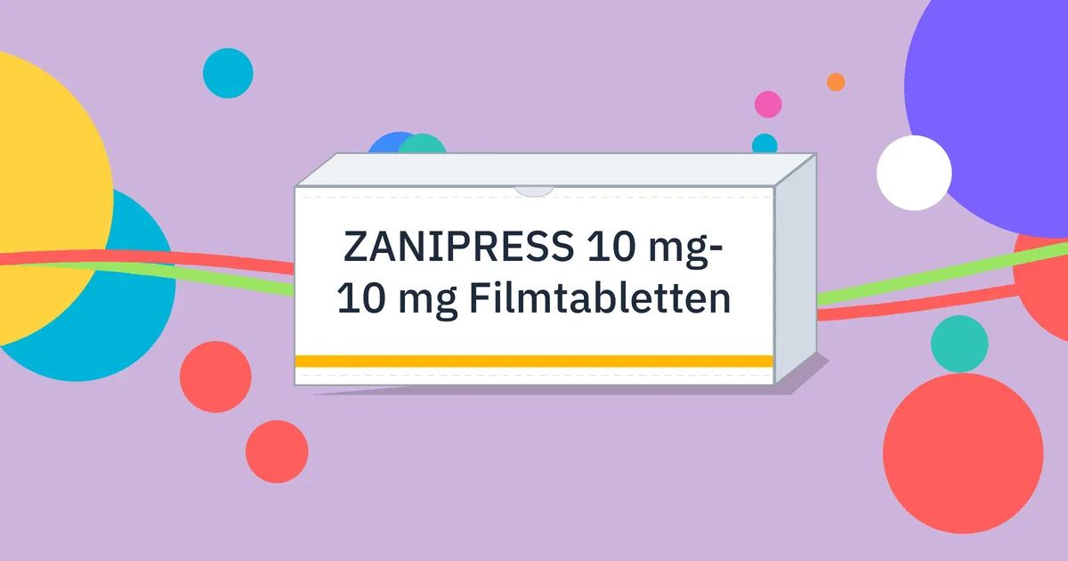 Symbolbild: Packung mit der Aufschrift ZANIPRESS 10 mg-10 mg Filmtabletten (PZN 00469978) – Verfügbarkeit und Bezug in Apotheken in Frankfurt am Main