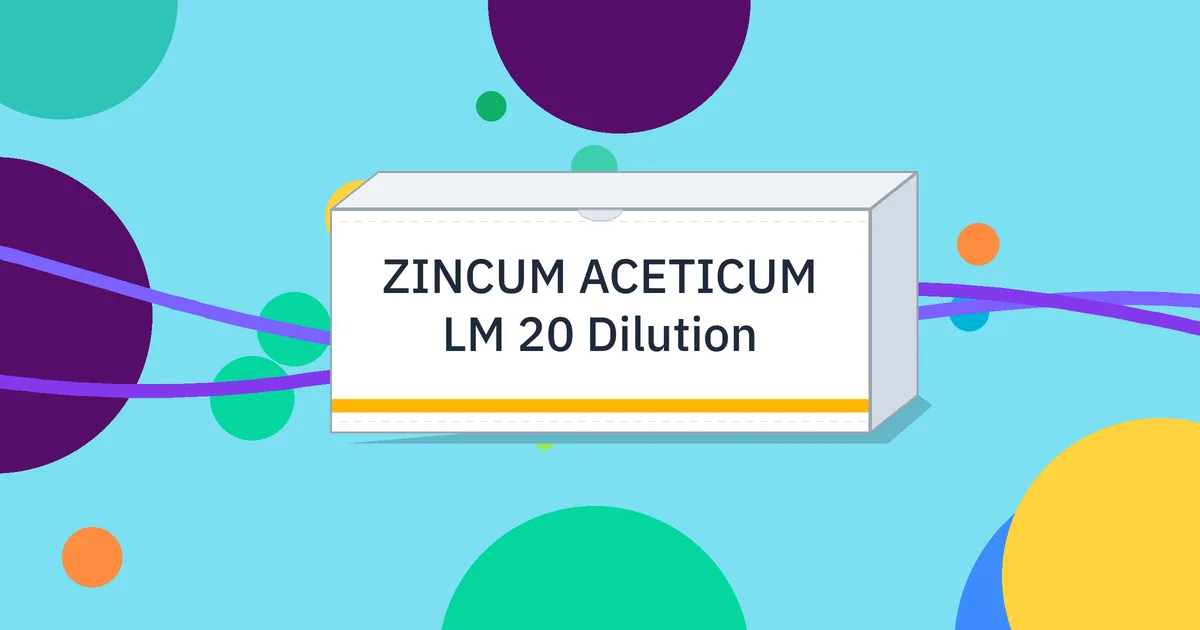 Symbolbild: Packung mit der Aufschrift ZINCUM ACETICUM LM 20 Dilution (PZN 13289781) – Verfügbarkeit und Bezug in Apotheken in Frankfurt am Main