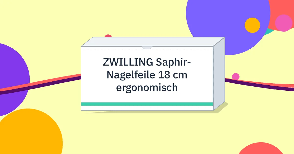 Symbolbild: Packung mit der Aufschrift ZWILLING Saphir-Nagelfeile 18 cm ergonomisch (PZN 19152965) – Verfügbarkeit und Bezug in Apotheken in Frankfurt am Main