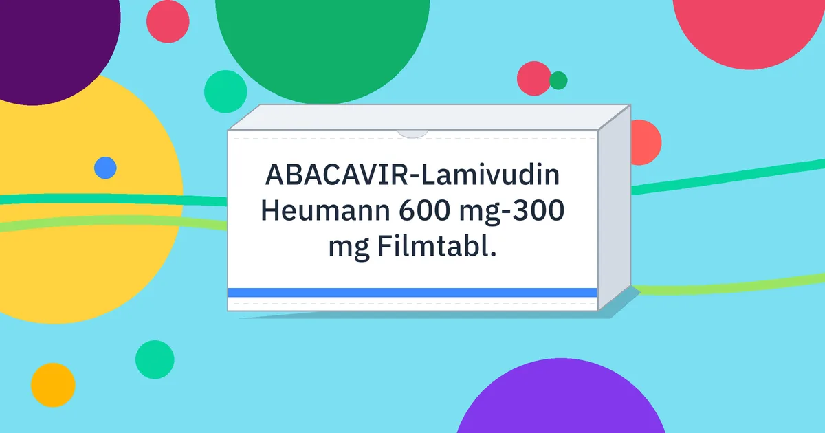 Symbolbild: Packung mit der Aufschrift ABACAVIR-Lamivudin Heumann 600 mg-300 mg Filmtabl. (PZN 15378862) – Verfügbarkeit und Bezug in Apotheken in Frankfurt am Main