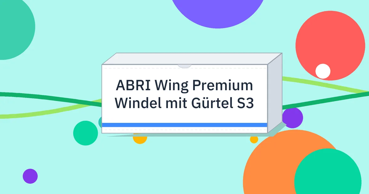 Symbolbild: Packung mit der Aufschrift ABRI Wing Premium Windel mit Gürtel S3 (PZN 14409112) – Verfügbarkeit und Bezug in Apotheken in Frankfurt am Main