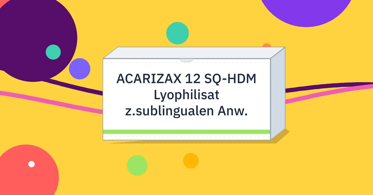 Symbolbild: Packung mit der Aufschrift ACARIZAX 12 SQ-HDM Lyophilisat z.sublingualen Anw. (PZN 19288334) – Verfügbarkeit und Bezug in Apotheken in Frankfurt am Main